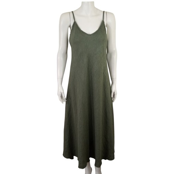 Milio Milano | Dresses | Milio Milano Army Green 0 Linen Sleeveless ...